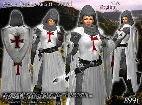 Second Life Marketplace - *FF* Female Templar Knight White I